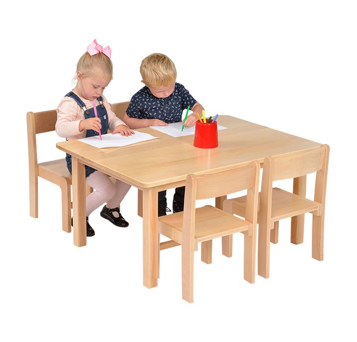 solid beech rectangular table 31cm beech stacking chairs 4 pack 130102 . 2
