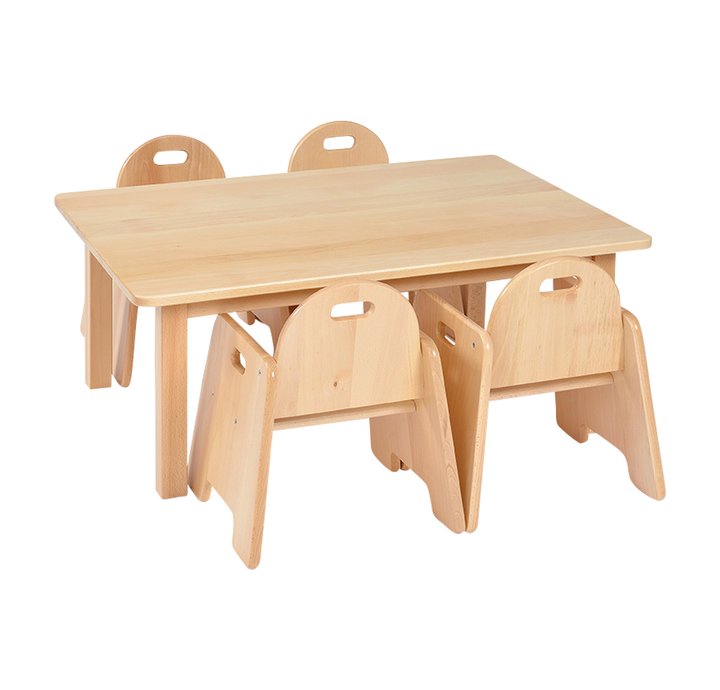 solid beech rectangular table 20cm beech infant chairs 2x2 pack 130106 . 2