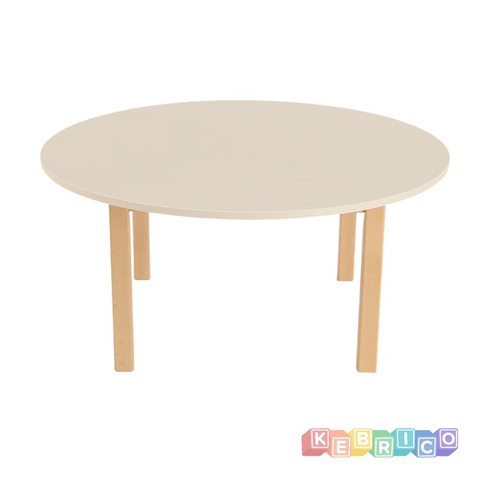 Circular White Table MFC Top Kebrico