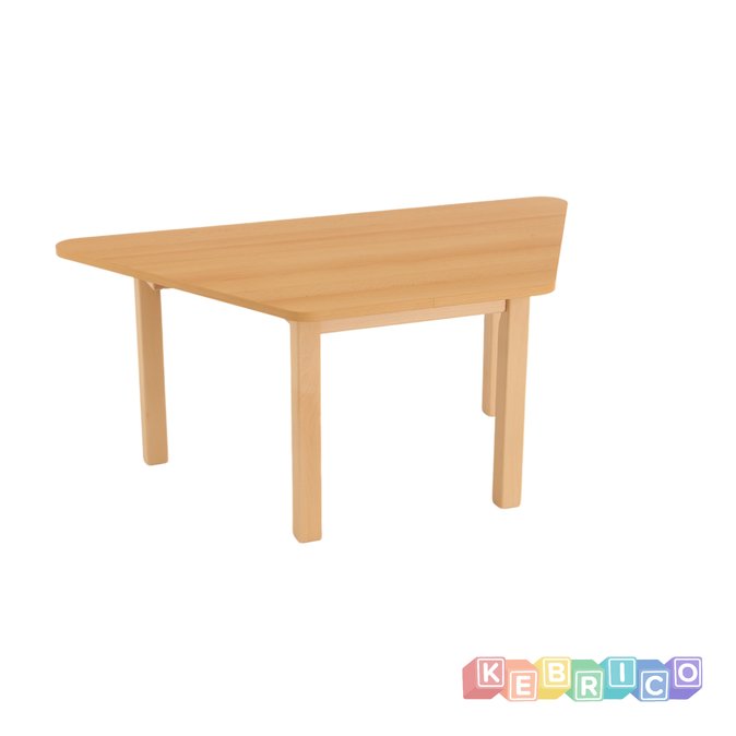 Trapezoidal Beech Table MFC Top Kebrico