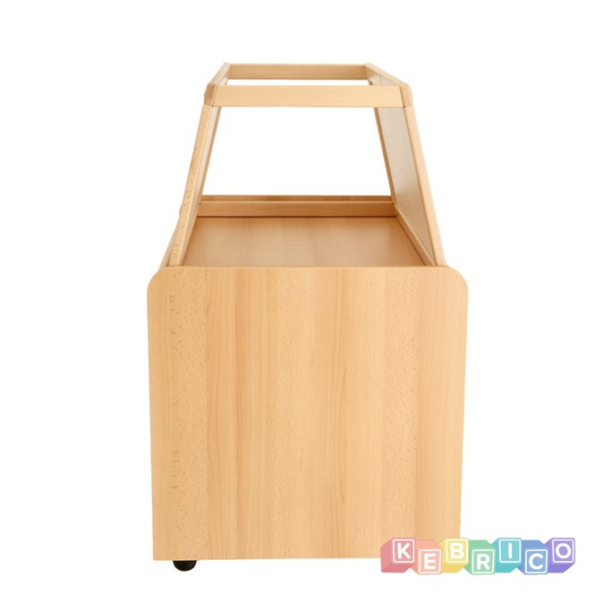 Double Sided Storage Unit with Dry Wipe Magnetic Easel & Deep Trays Kebrico