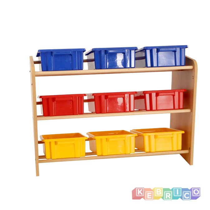 RS Classroom Tidy with 9 Clear or Coloured Plastic Trays Kebrico