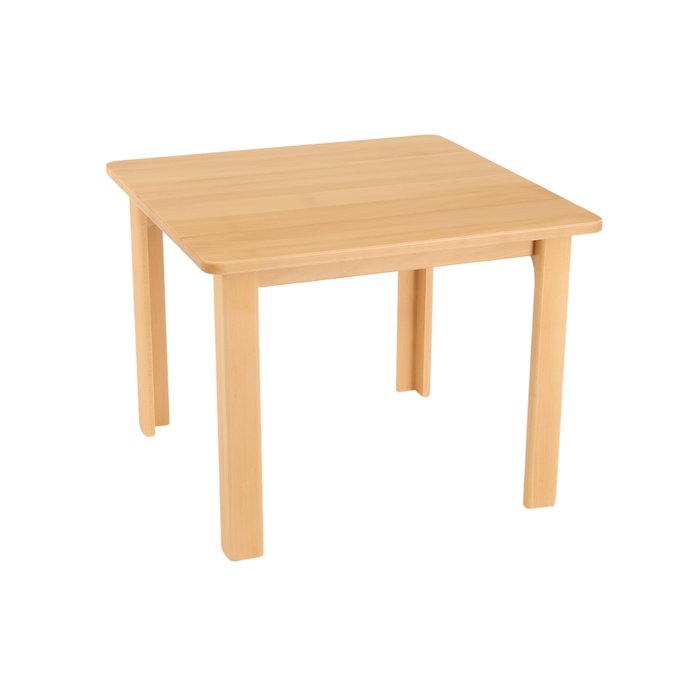 690mm Devon Square Solid Beech Table Kebrico